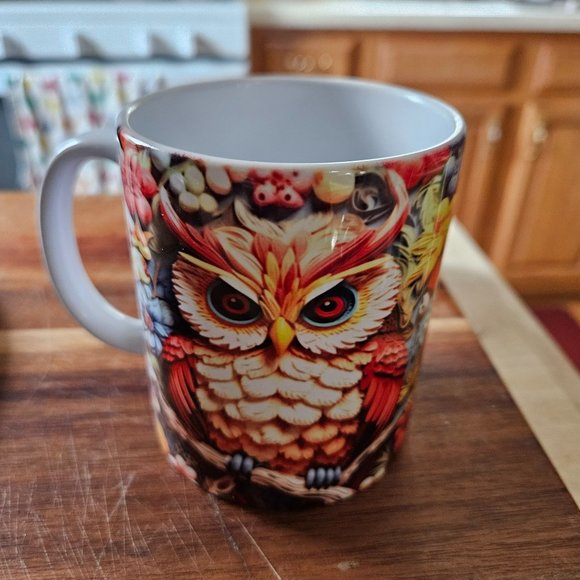 Kitchen | Two Sided Owl Cups With Colorful Graphics No Chips No Cracks Brand New | Poshmark